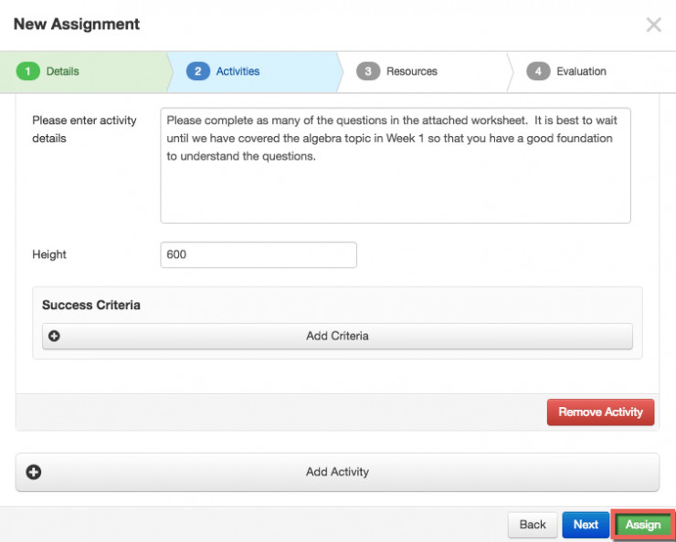 Google Activity Widget within Assignments :: Frog | Schools & Education