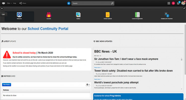 School Continuity Portal :: Frog | Schools & Education